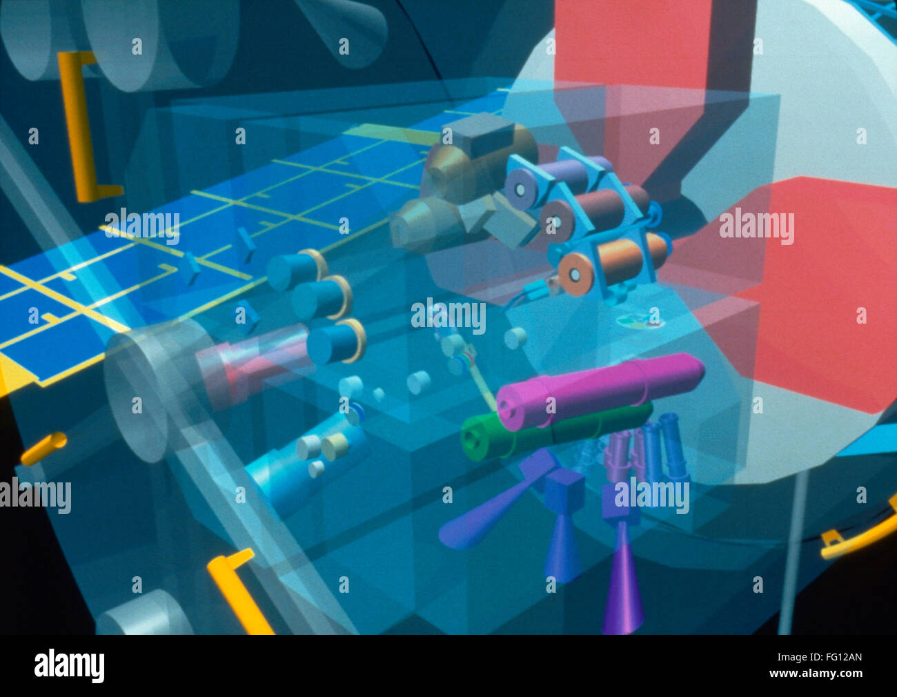 SPACE TELESCOPE, c1991. /nClose-up view of the inner workings of the ...