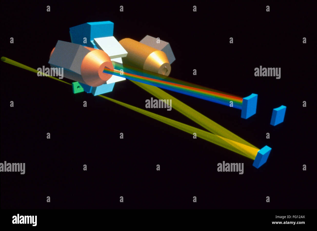 SPACE TELESCOPE, c1991. /nGraphic showing how light enters the Goddard ...