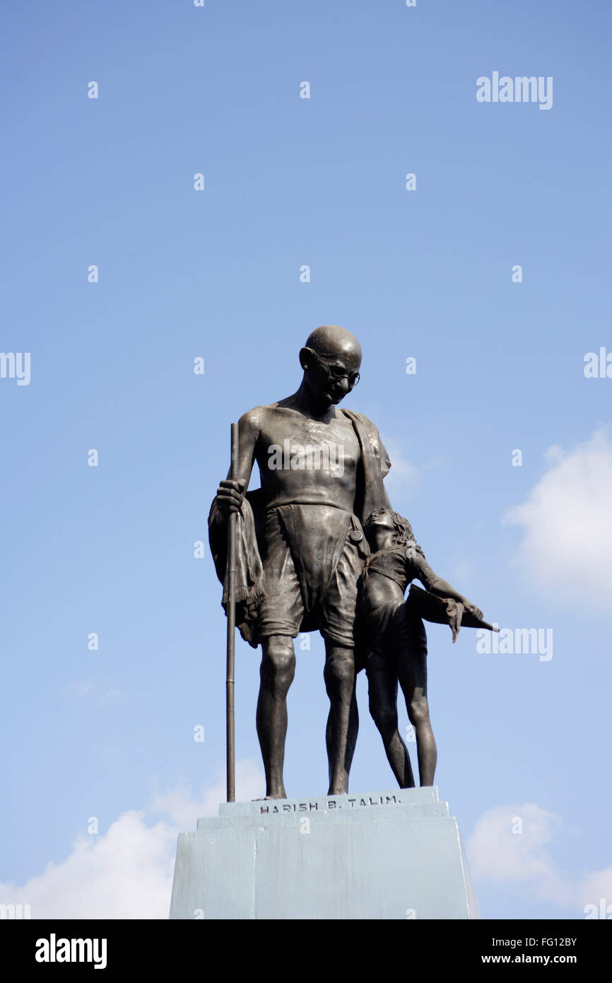 Statue Of Mahatma Gandhi And Local Village Girl Made By Artist Harish B ...