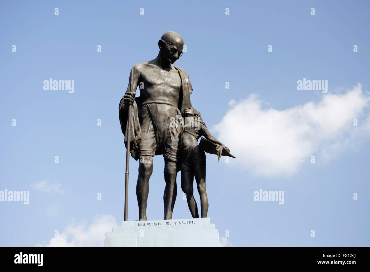 Statue Of Mahatma Gandhi And Local Village Girl Made By Artist Harish B ...
