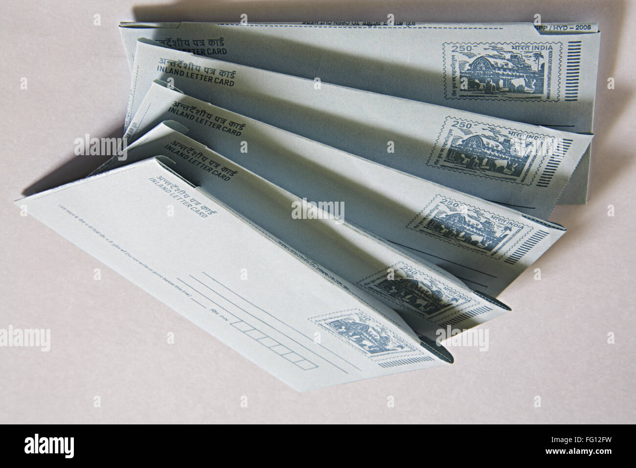 Concept , antardeshiya patra inland letter card on white background ...