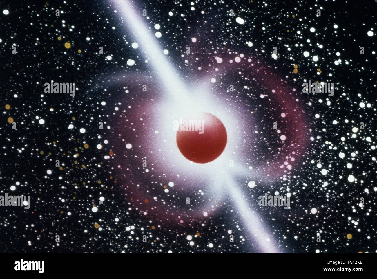 SPACE: PULSAR. /nIllustration of a pulsar, or pulsating star, by Dana ...