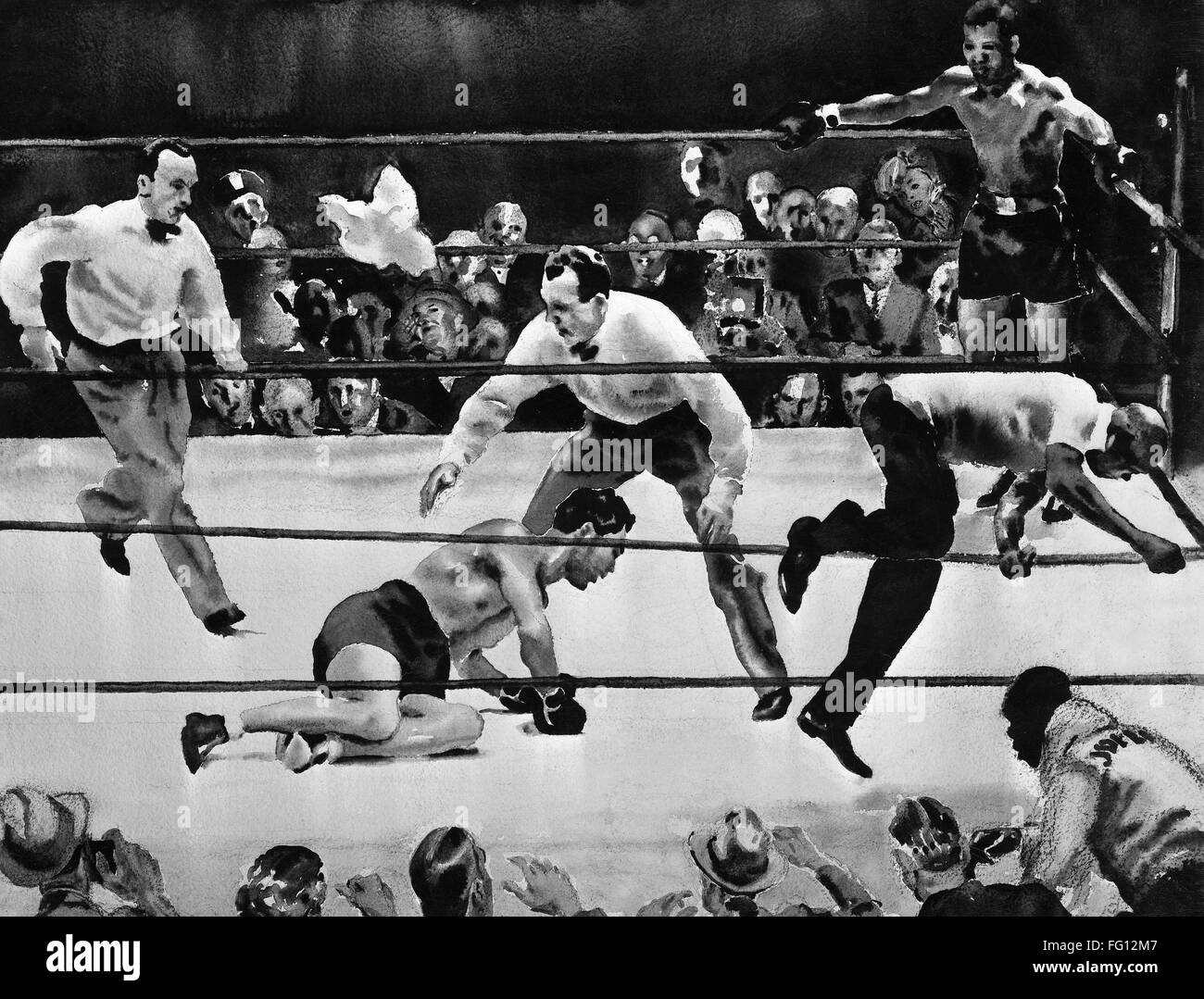 SCHMELING VS. LOUIS, 1938. /n'First Round Knockout.' Painting by Joseph ...