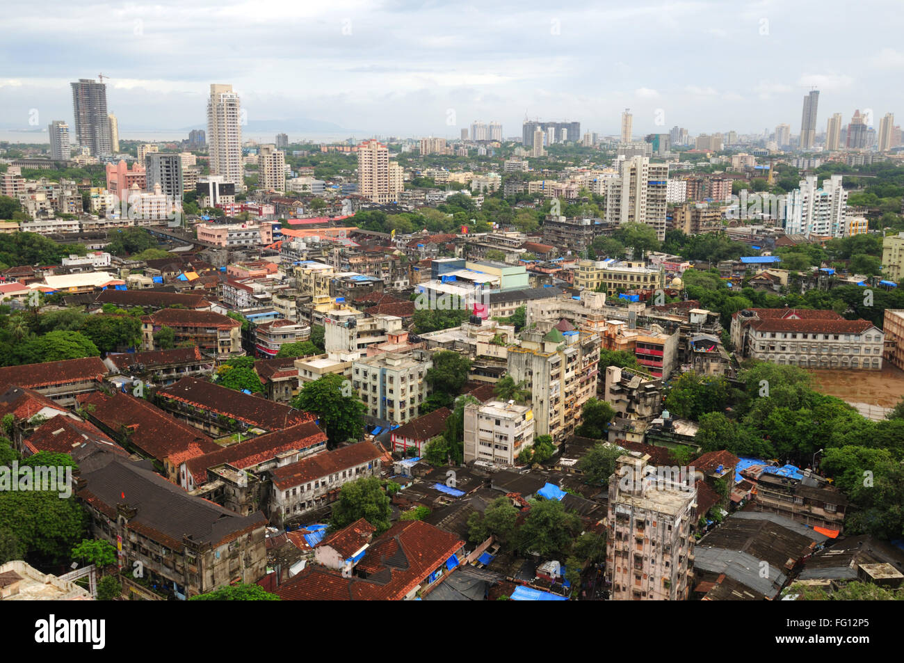 aerial view of dadar ; Bombay Mumbai ; Maharashtra ; India Stock Photo ...