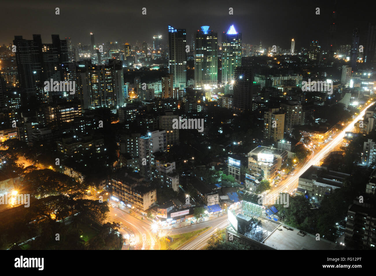 aerial view of prabhadevi with beaumonde complex ; Bombay Mumbai ...