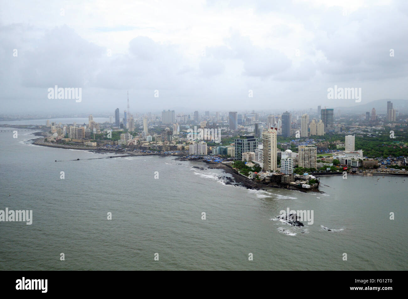 aerial view of worli skyline dariya mahal and shiv sagar estate with ...