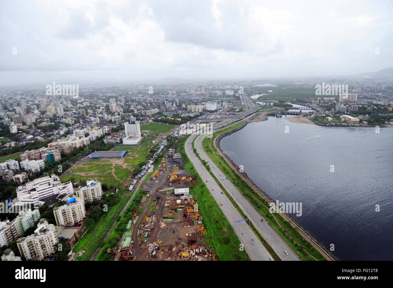 aerial view of Bandra reclamation ; Bombay Mumbai ; Maharashtra ; India ...