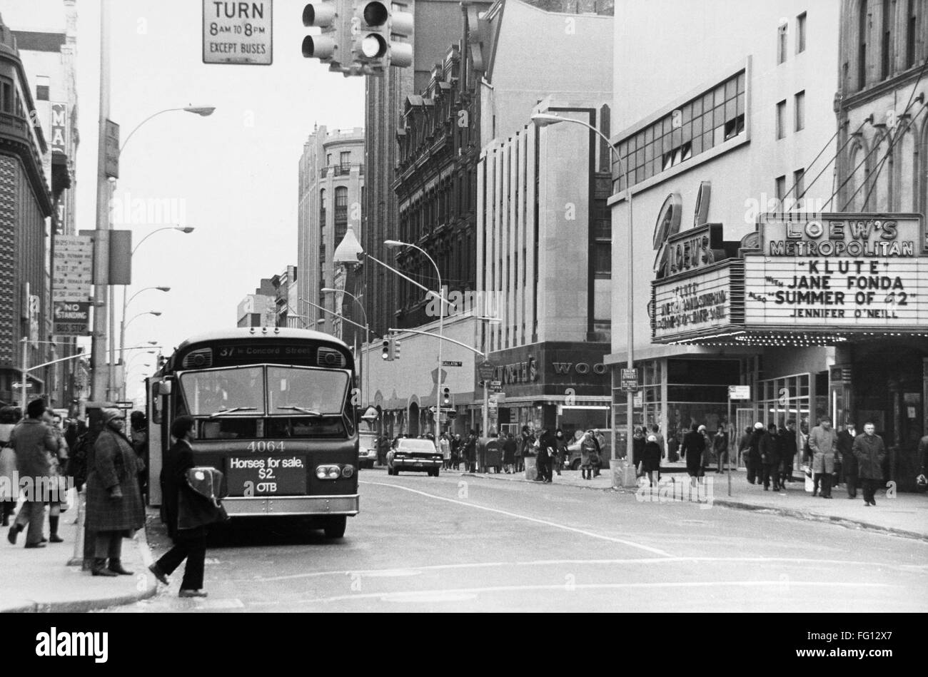 BROOKLYN, 1971. /nA view of Fulton Street in Brooklyn, New York ...