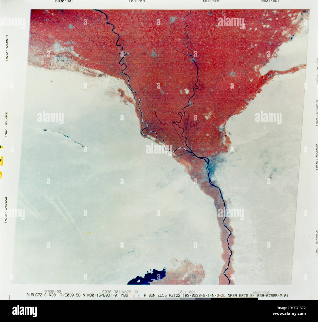 EARTH FROM SPACE, 1972. /nA view from space of the Nile River flowing ...