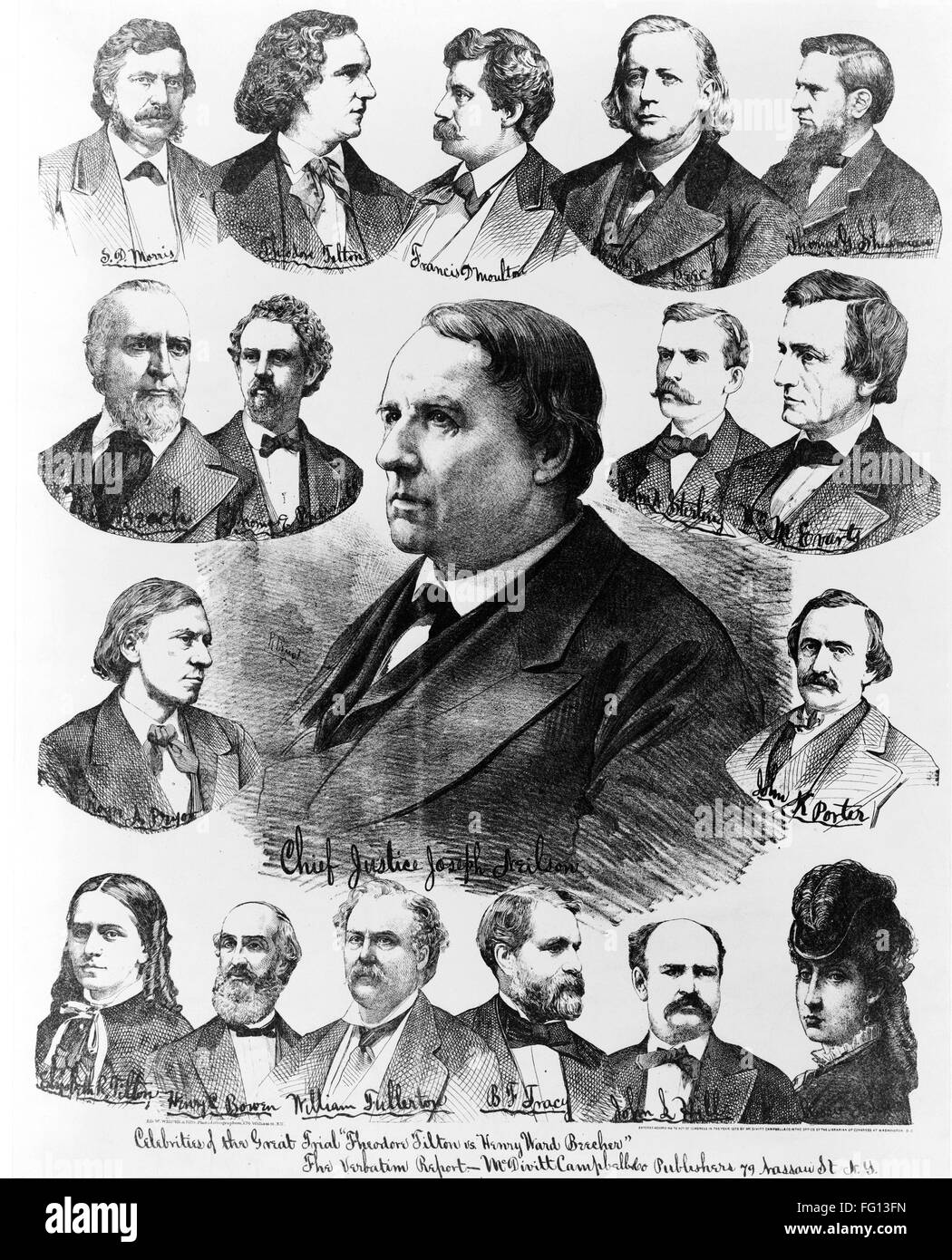 BEECHER-TILTON SCANDAL. /n'Celebrities of the great trial 'Theodore ...