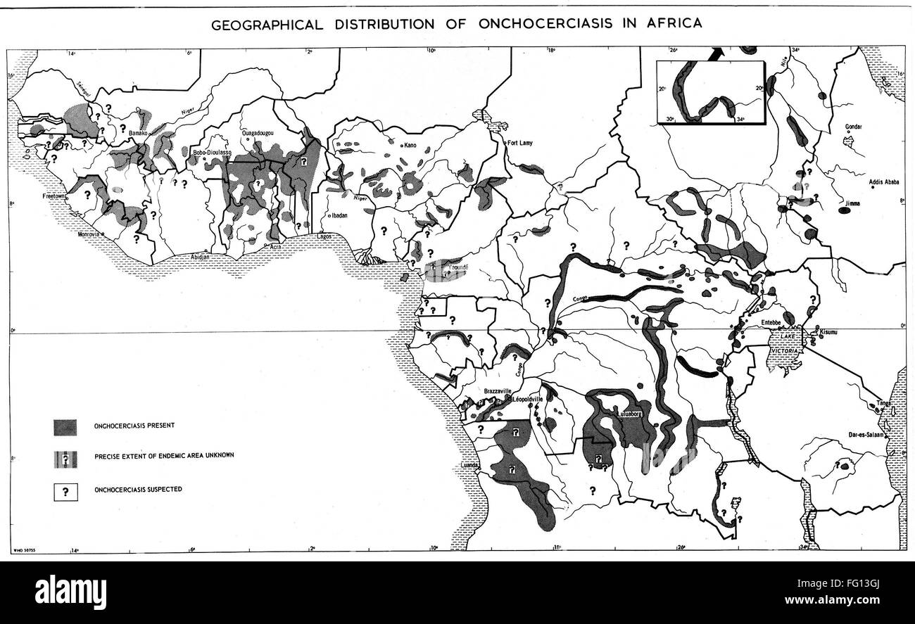 AFRICA: DISEASE MAP. /nMap showing the geographical distribution of the ...