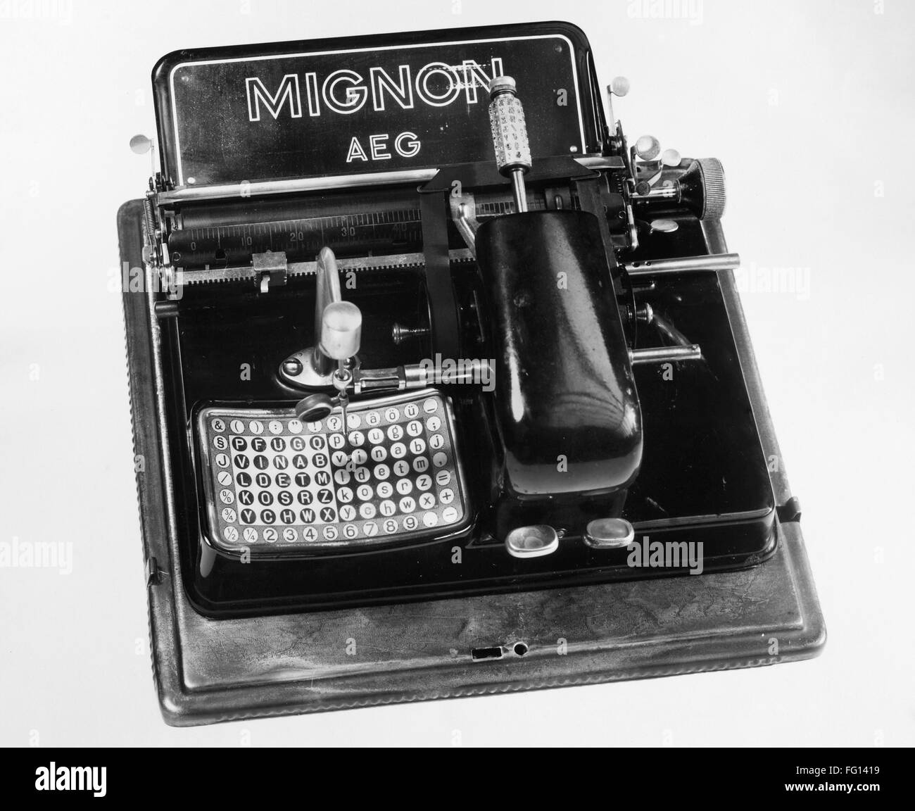 MIGNON TYPEWRITER. /nThe German Mignon typewriter, developed in 1904 ...