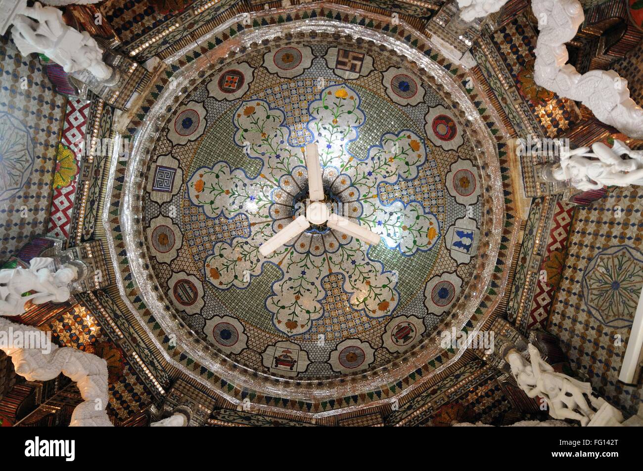 Interior of Glass Dome in Village Temple Gujarat India Stock Photo - Alamy