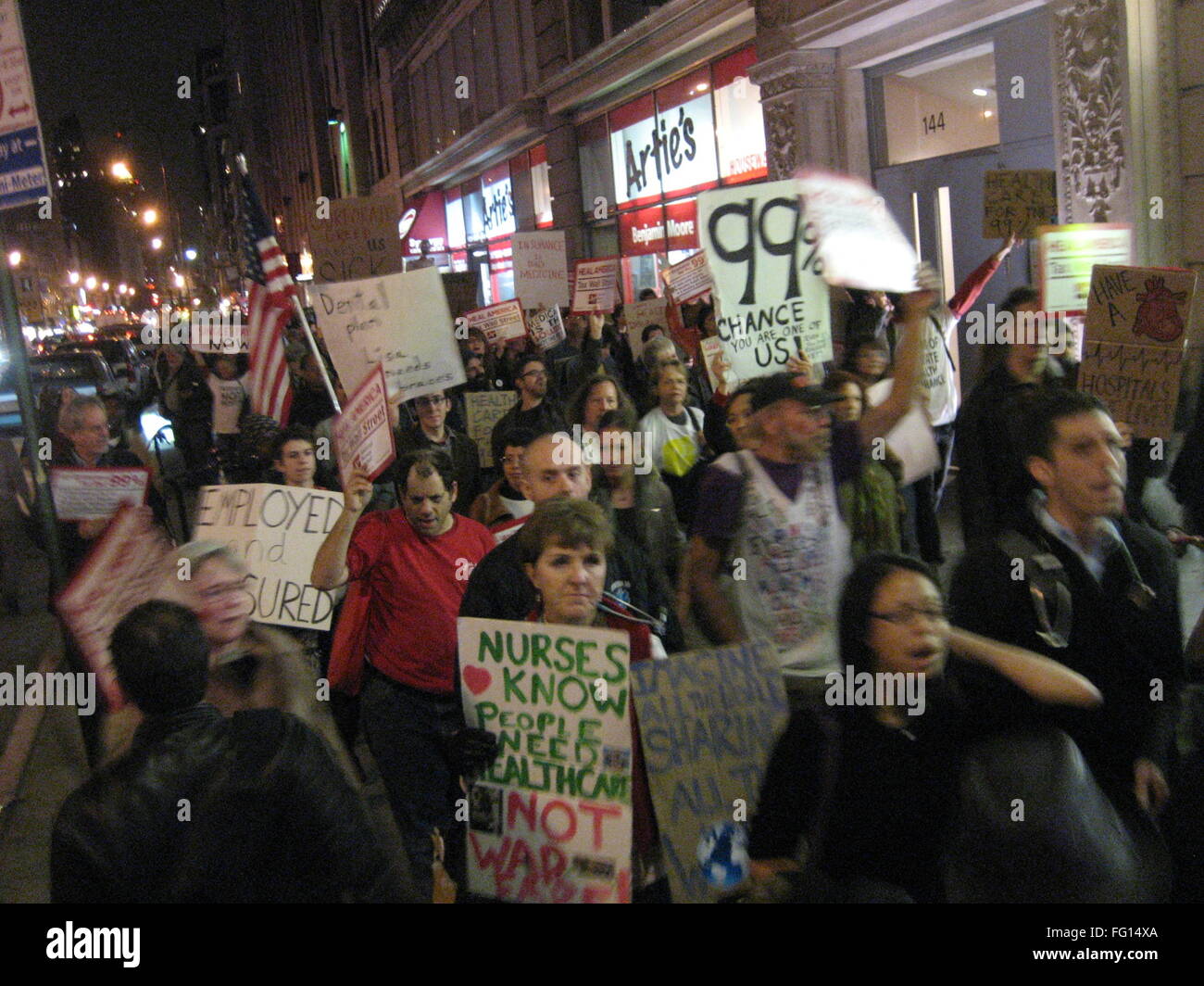 OCCUPY WALL STREET, 2011. /nProtesters outside of the former St ...