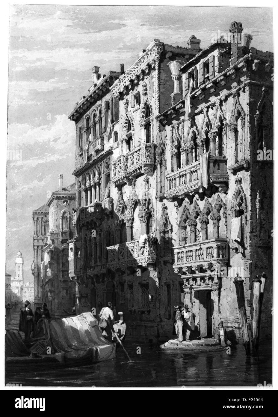 VENICE: PALAZZO, c1830. /nPalazzo Contarini Fasan on the Grand Canal in ...