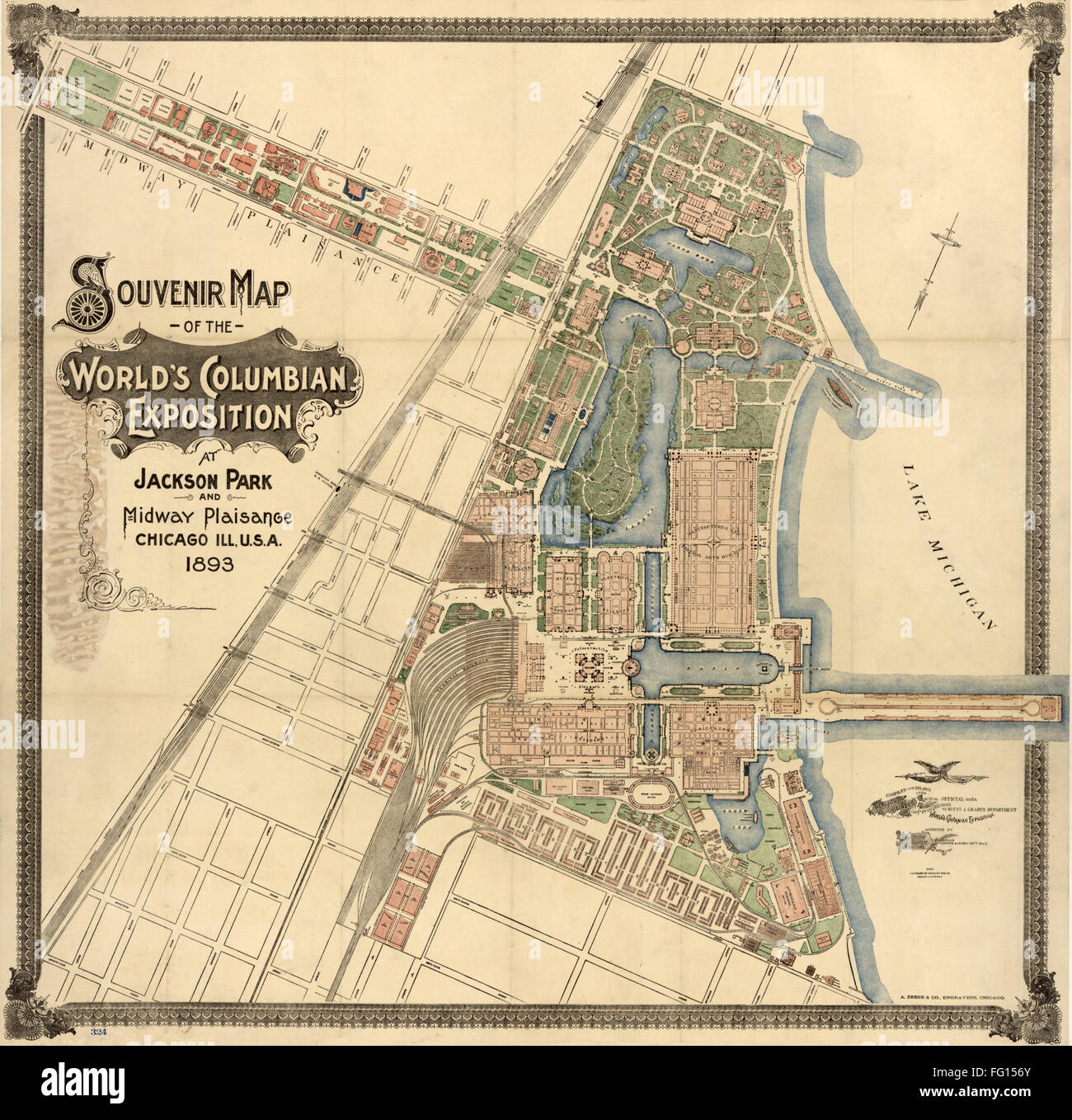 MAP: WORLD'S FAIR, 1893. /nSouvenir map of the World's Columbian ...