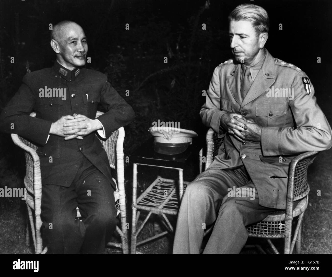 CHIANG AND WEDEMEYER, 1945. /nGeneralissimo Chiang Kai-Shek and ...