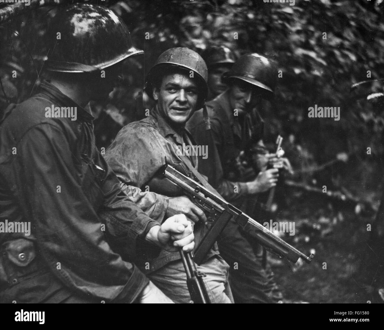WWII: SOLDIERS, 1944. /nAmerican soldiers (Sgt. Porter Reagan, Pfc ...