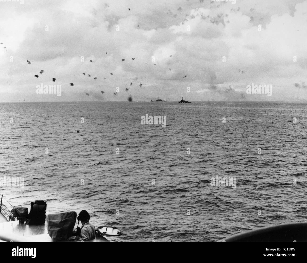 WWII: DIVE BOMBERS, c1943. /nAnti-aircraft fire from the U.S. Navy 7th ...