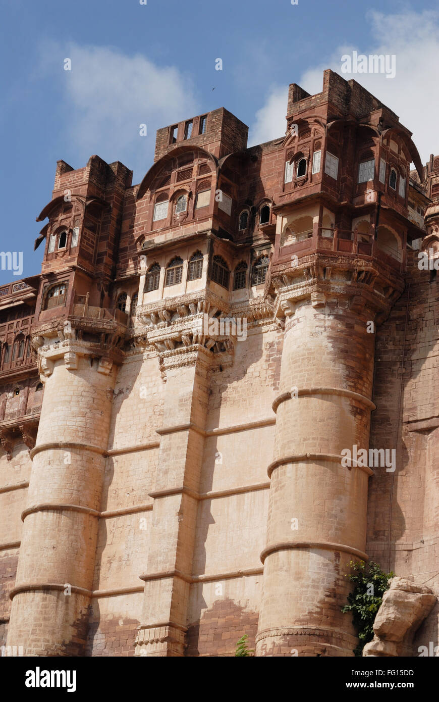 Side view of Jodhpur fort with blue sky , Rajasthan , India Stock Photo ...