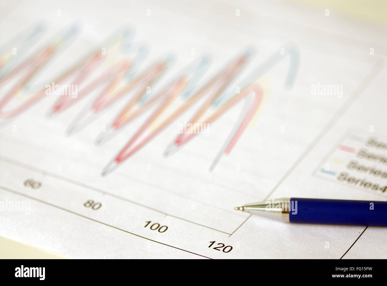 Graph showing up and down of shares in share market Stock Photo - Alamy