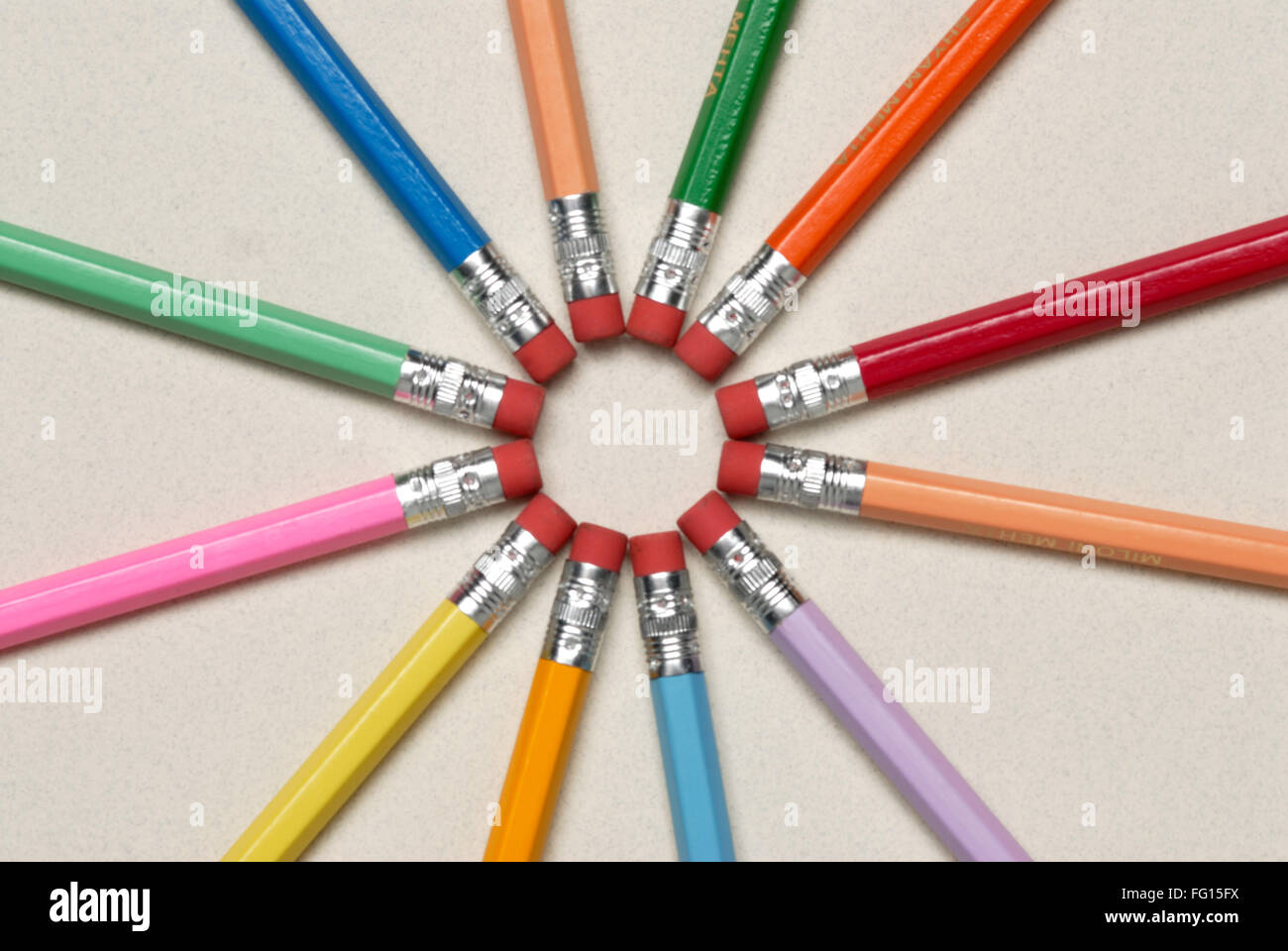 Pencil graphic design of different color used for writing purpose Stock ...