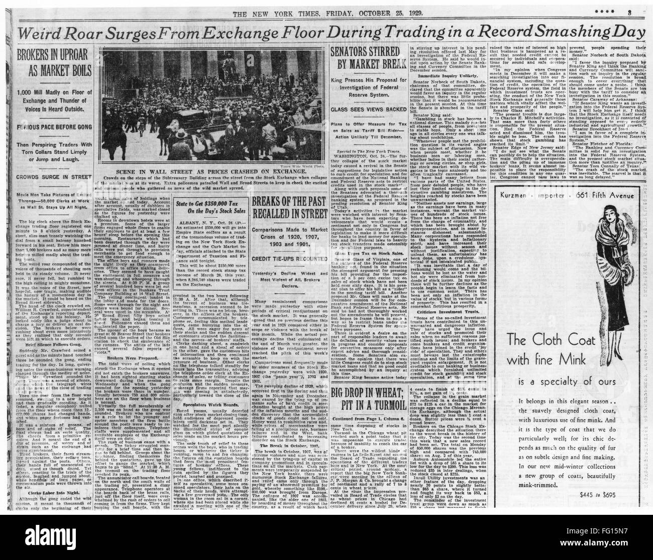 1929 crash newspaper High Resolution Stock Photography and Images - Alamy