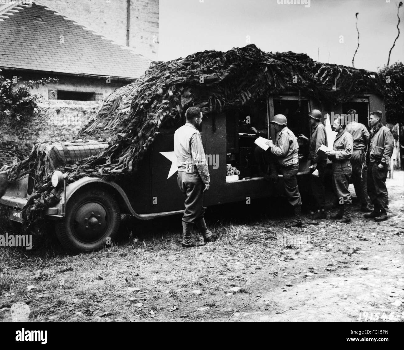 WORLD WAR II: POST OFFICE. /nA mobile U.S. Army Post Office converted ...