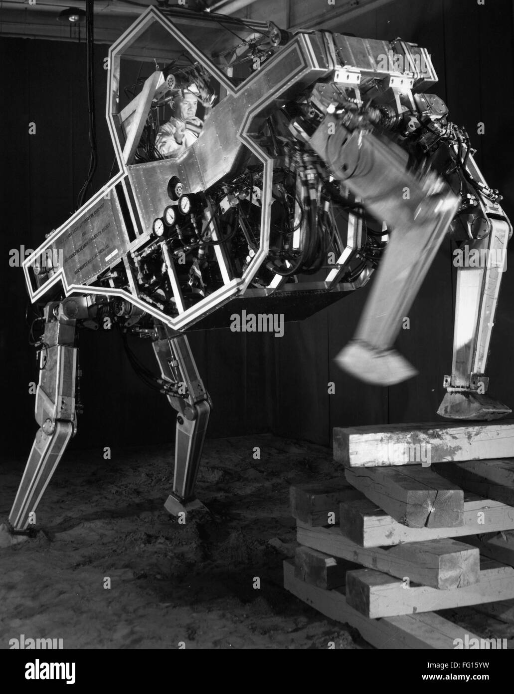 ROBOT QUADRUPED, 1969. /nA prototype robotic quadruped machine ...