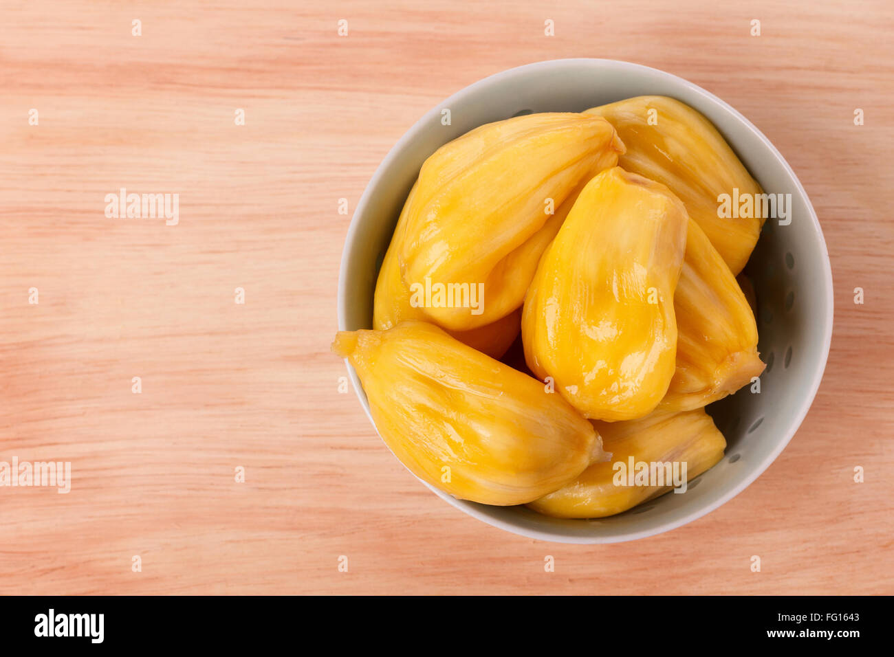 Tropical fruit Jackfruit (jakfruit, jack, jak) in bowl. Selective focus ...