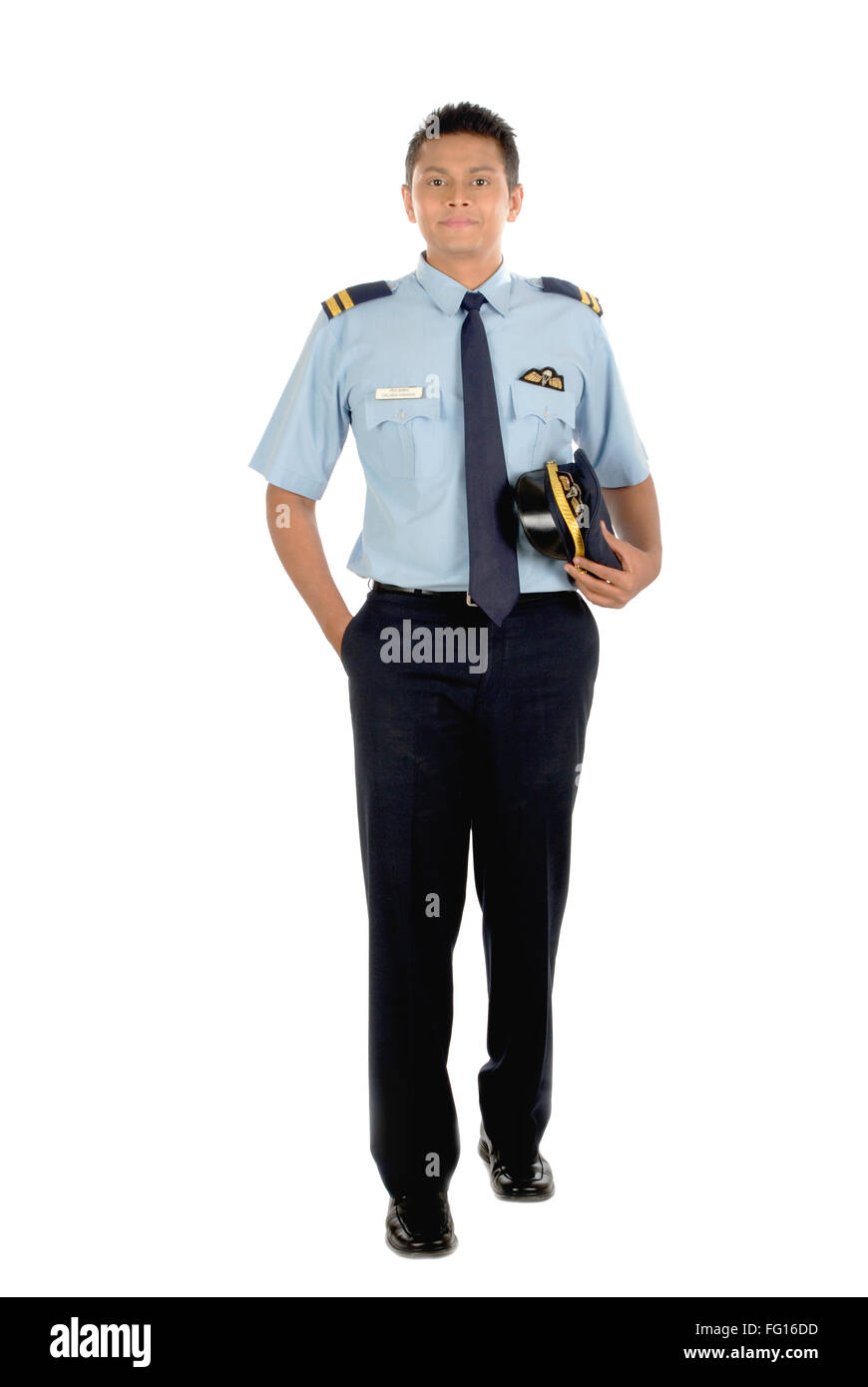 Pilot holding cap, MR#782W Stock Photo - Alamy