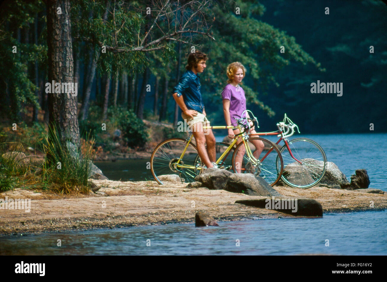 ALABAMA: STATE PARK, c1972. /nTwo bikers at Lake Guntersville State ...