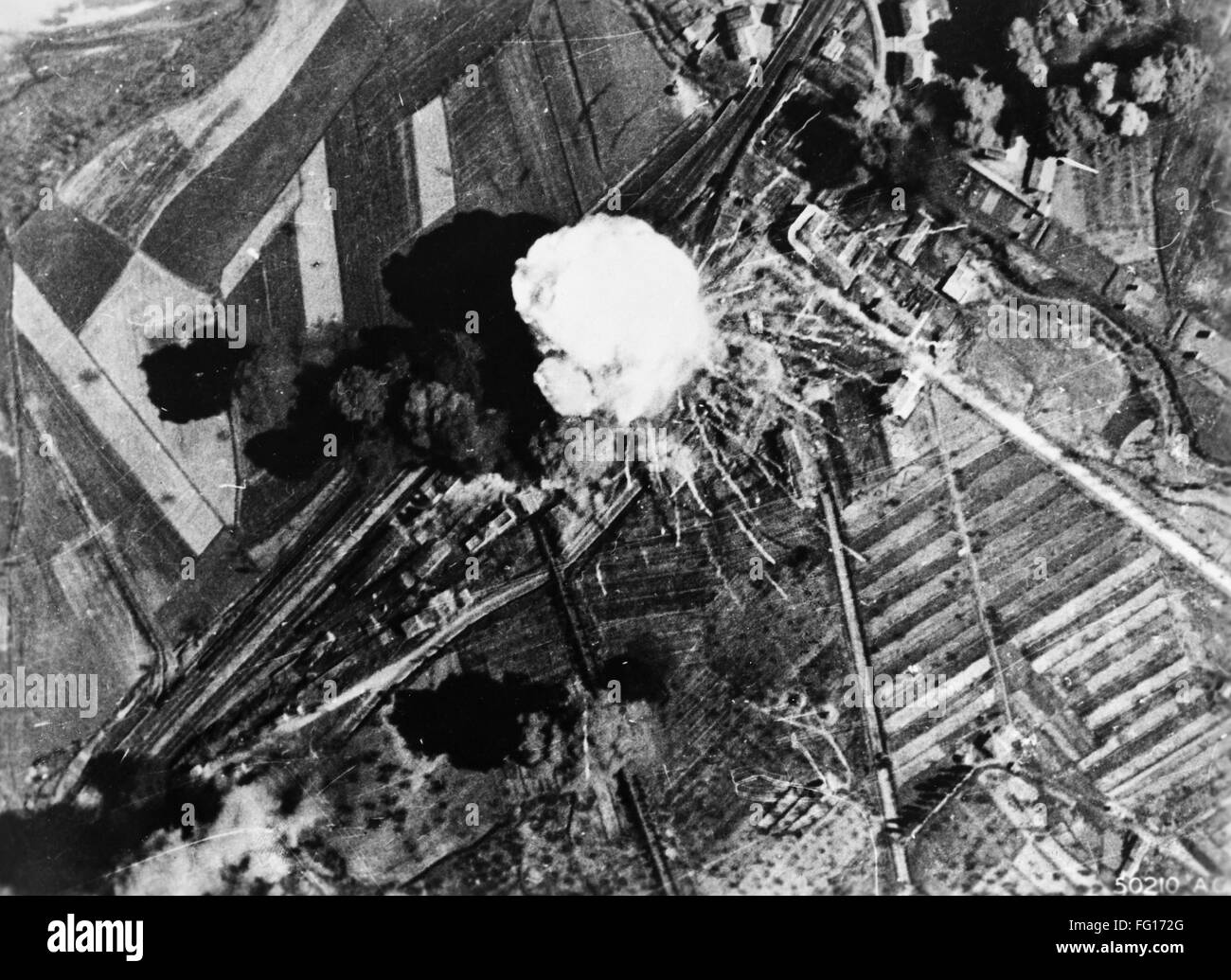 WORLD WAR II: AIR RAID. /nA train carrying munitions is attacked by ...