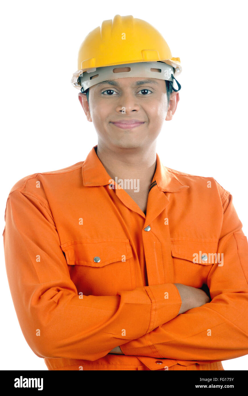 Labour in uniform and helmet MR#782W Stock Photo - Alamy