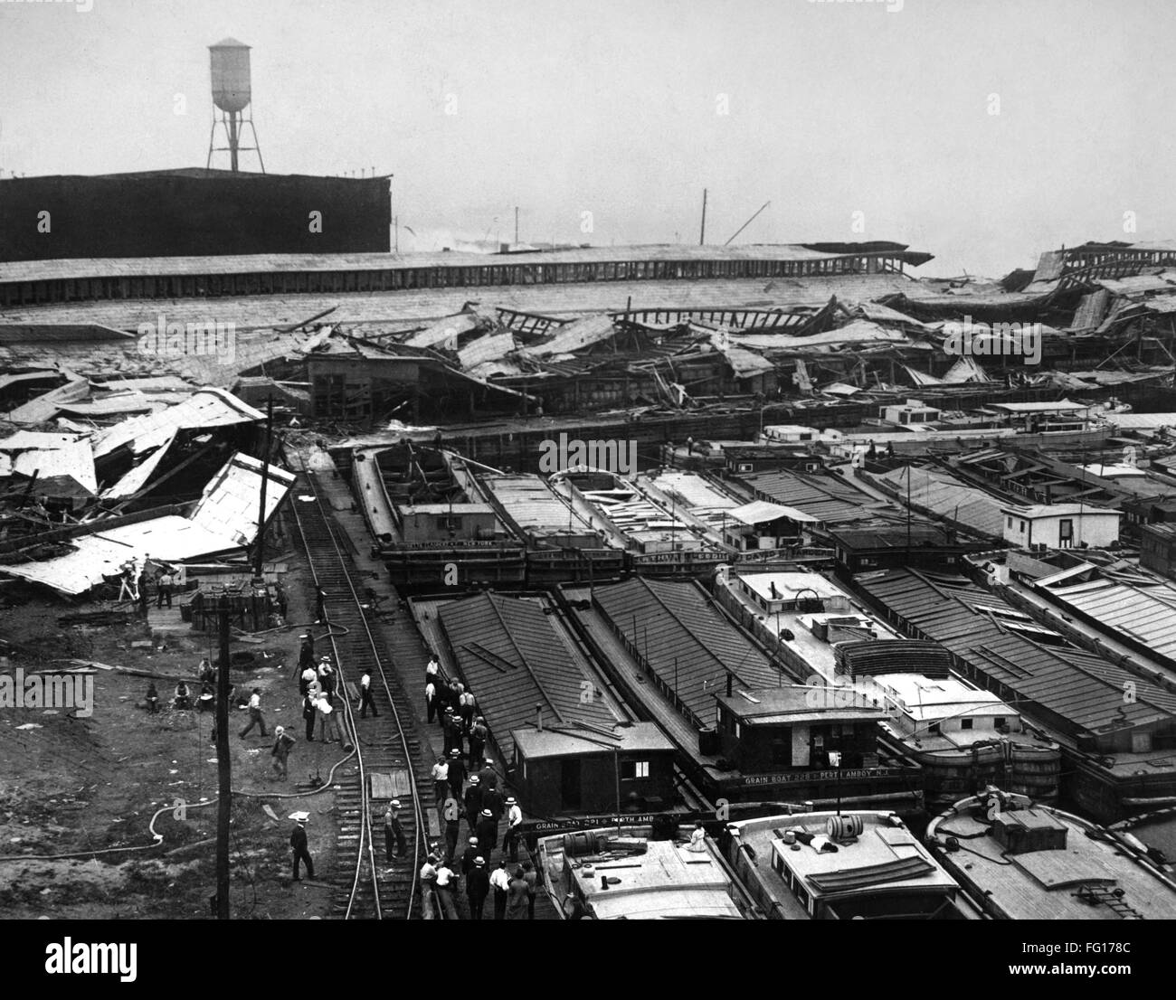 BLACK TOM EXPLOSION, 1916. /nRuined buildings on Black Tom Island in ...