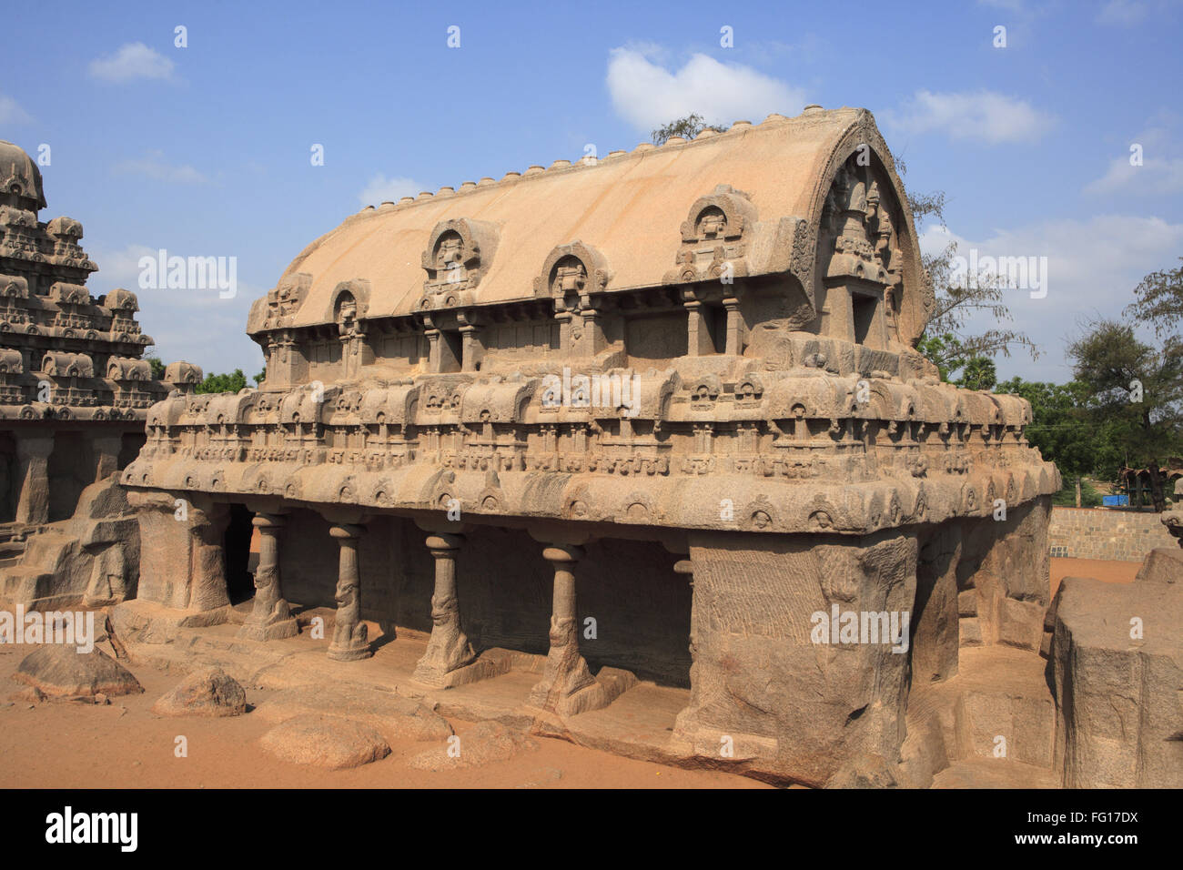 Bhima Ratha and Pancha Rathas carved Monolith rock carving temples ...