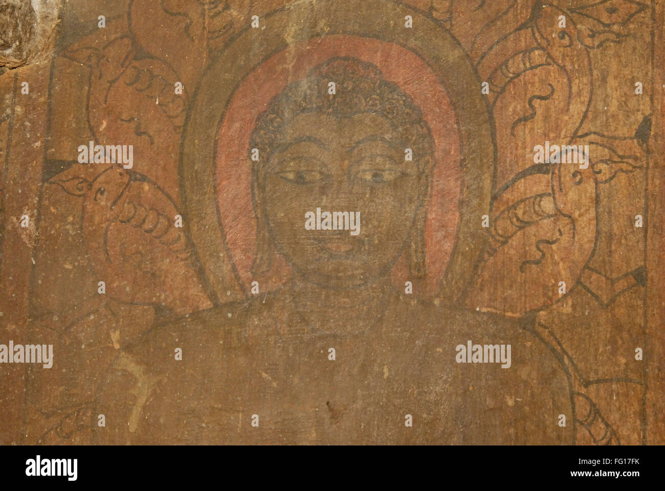 Fresco in Ellora cave no 32 , Ellora , district Aurangabad ...