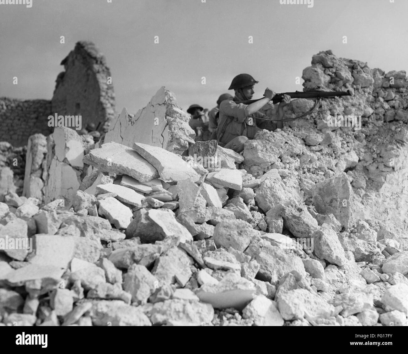 WWII: TUNISIA, 1943. /nSnipers of the 7th Rifle Brigade firing at the ...