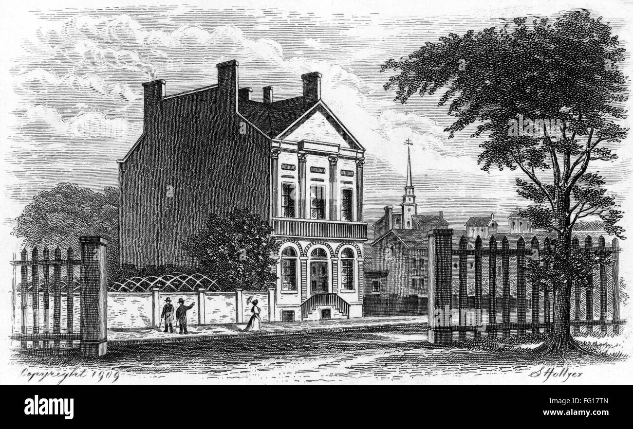 NYC: LIBRARY, 1795. /nA view of the earliest library in New York City ...
