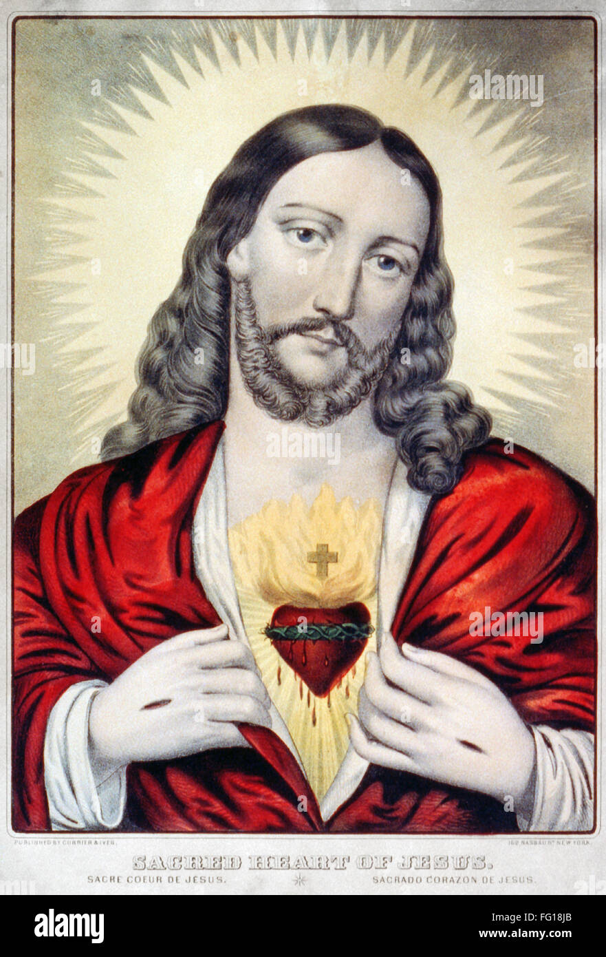 CURRIER: SACRED HEART. /n'Sacred Heart of Jesus.' Lithograph by ...
