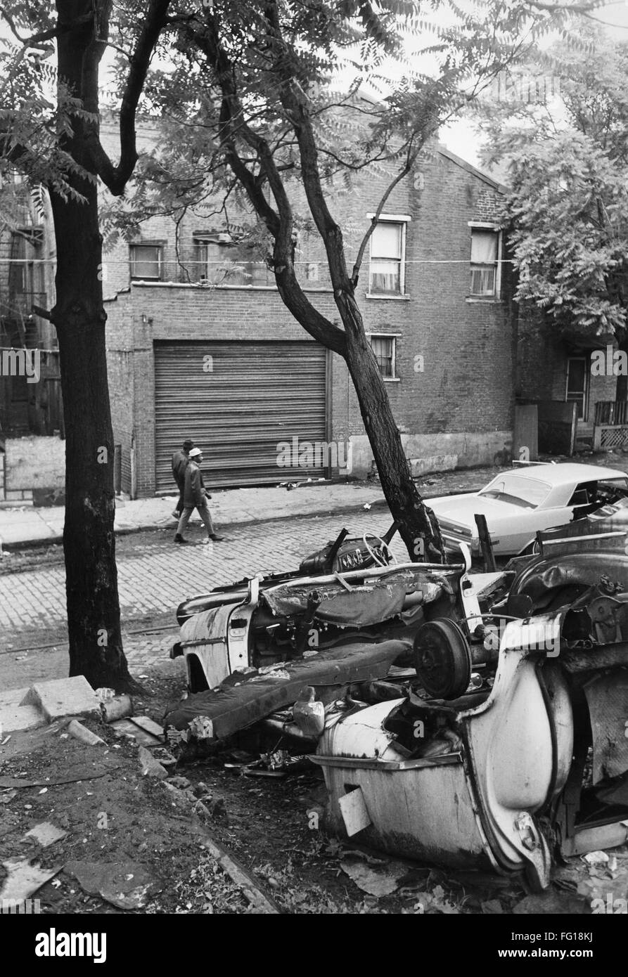 PITTSBURGH: SLUM. /nAbandoned cars in the Hill District of Pittsburgh ...