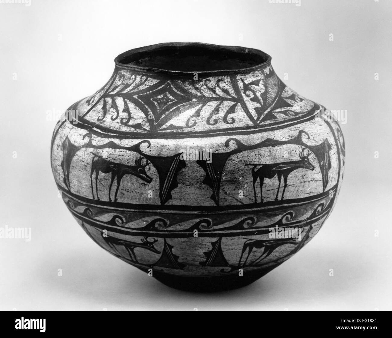 ACOMA POTTERY. /nPainted pot from the Acoma Pueblo in New Mexico ...