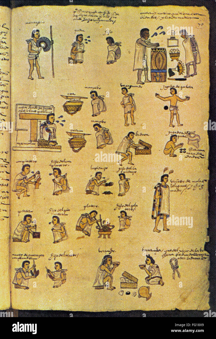 MEXICO: CODEX MENDOZA. /nPunishment for drunkenness, theft and adultery ...