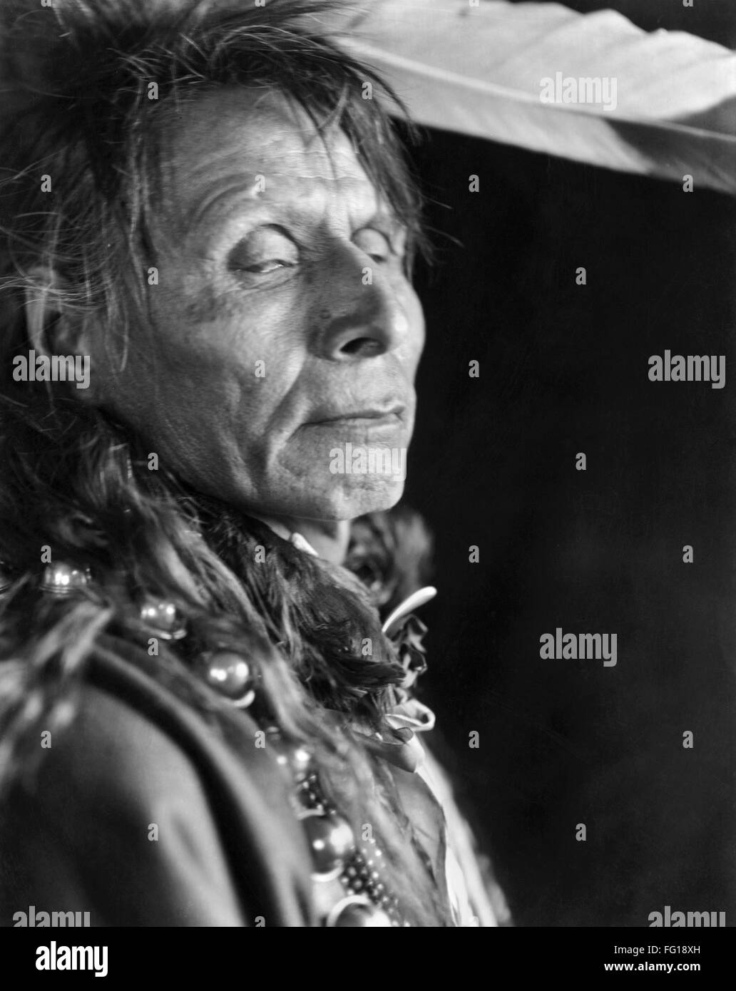 BLACK CROW, 1913. /nPortrait of Black Crow, a Hidatsa Native American ...