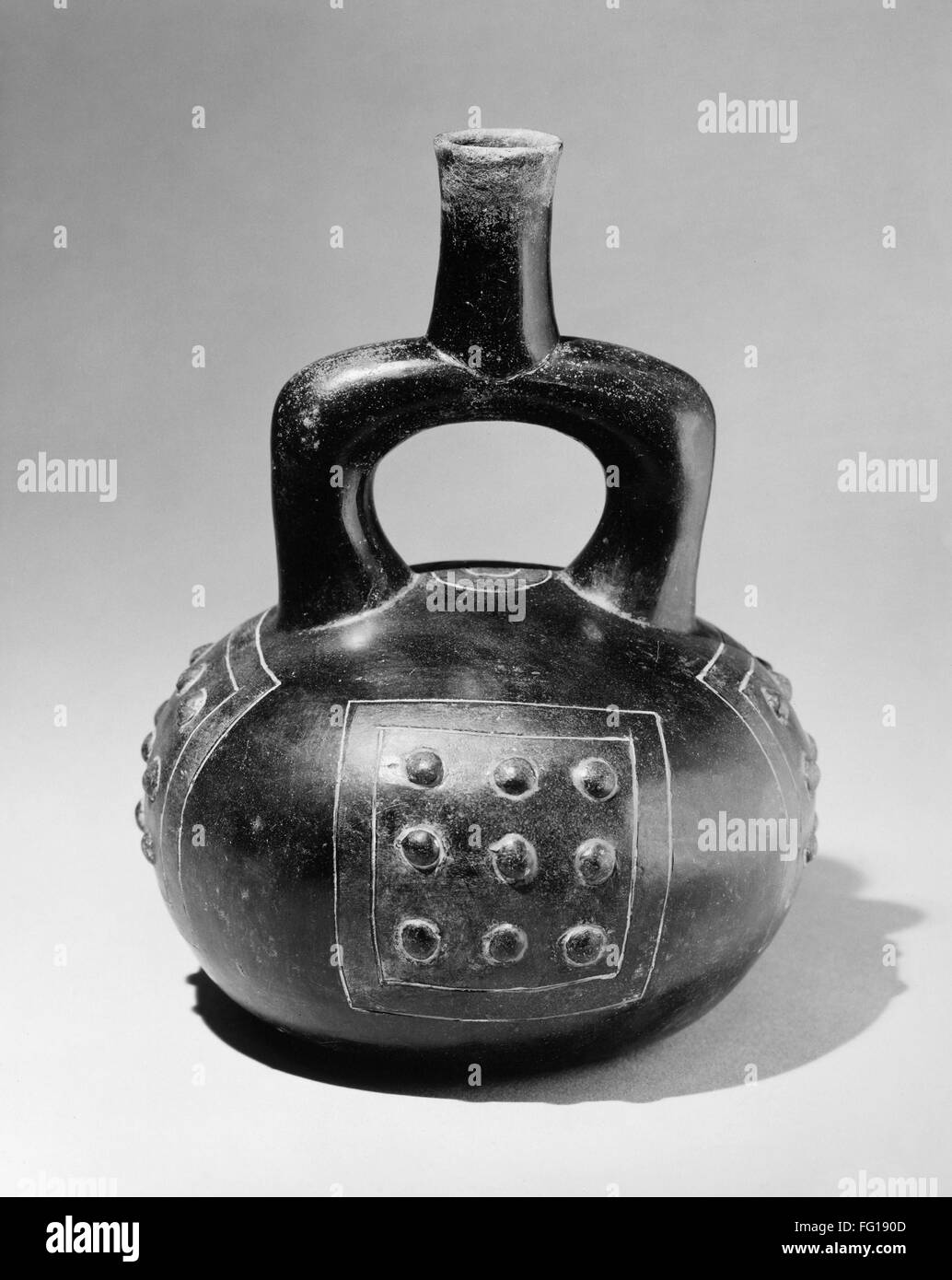 PERU: CHAVIN JAR. /nCeramic water bottle made by the Chavin culture of ...