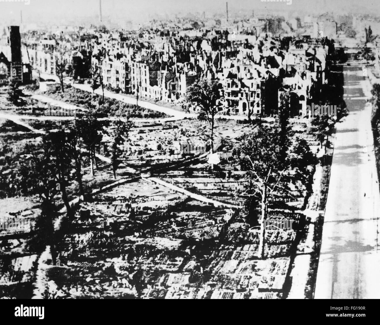 BERLIN: RUINS, 1945. /nRuins of buildings in the Hansa Quarter of ...