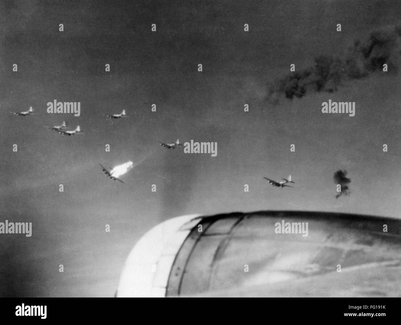 WORLD WAR II: B-17, c1943. /nA formation of U.S. Air Force B-17 Flying ...