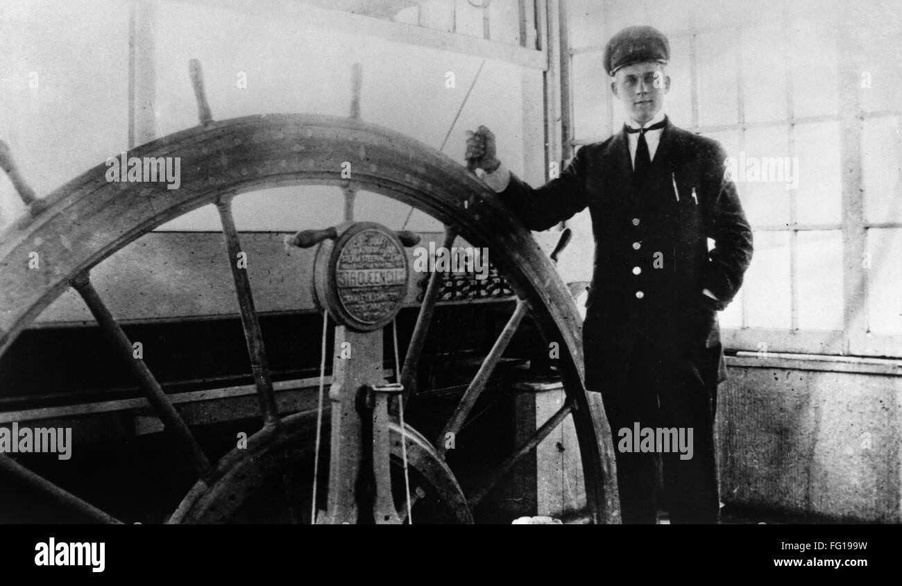STEAMER CAPTAIN, 1912. /nEdgar E. Brookhart, pilot of the 'Queen City ...
