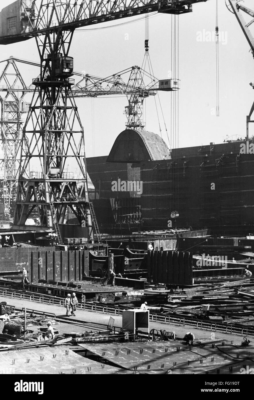 JAPAN: SHIPYARD, 1962. /nThe Yokohama Shipyard and Engine Works in ...