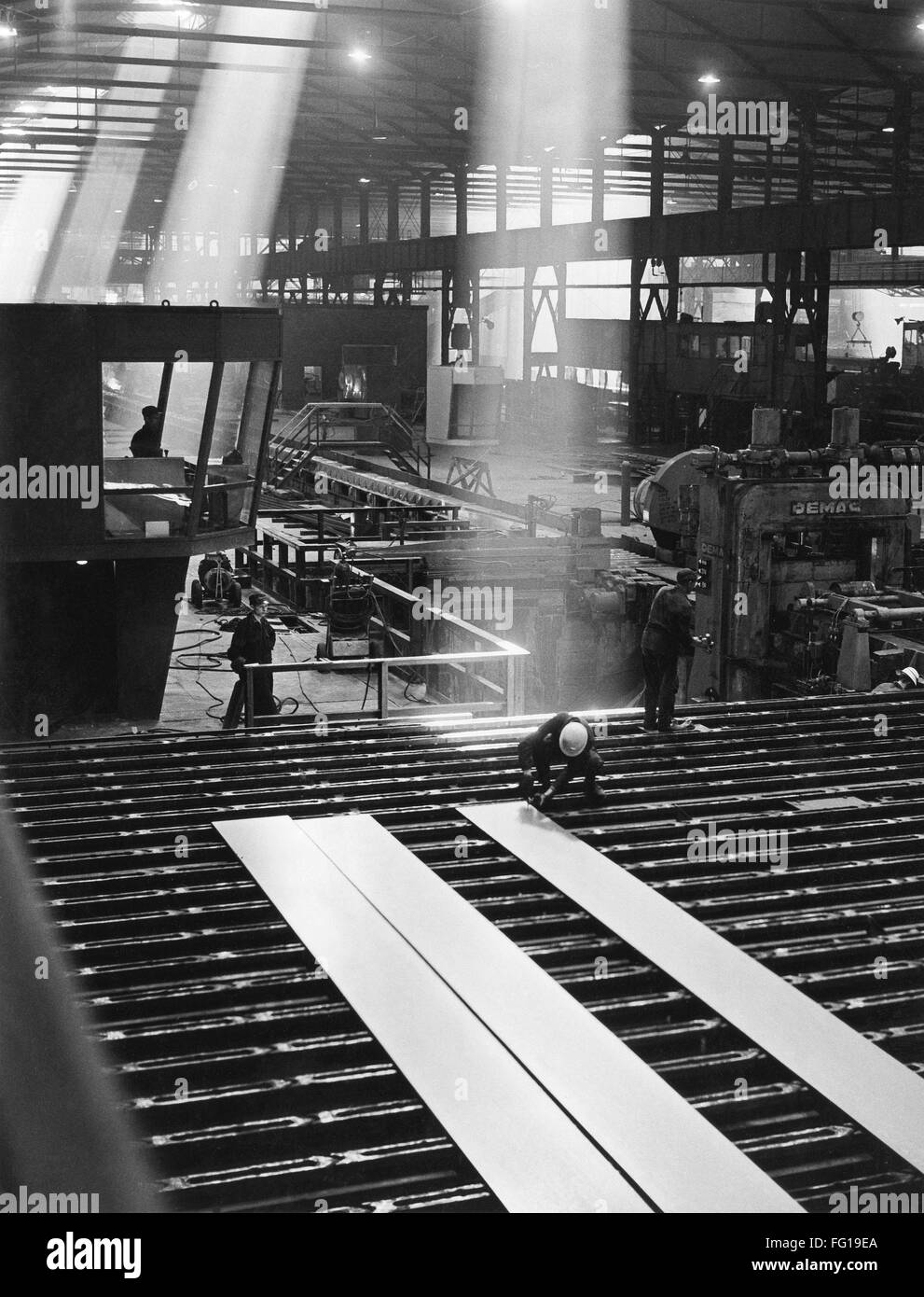 SWEDEN: IRON WORKS. /nPlate rollers in the Norrbottens JΣrnverk (iron ...